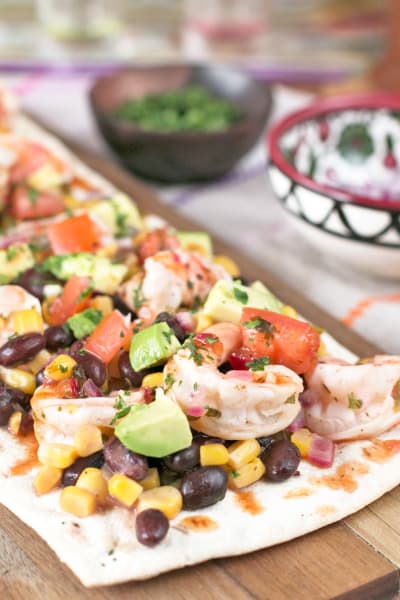 Southwestern Shrimp Flatbread Recipe - Food Fanatic