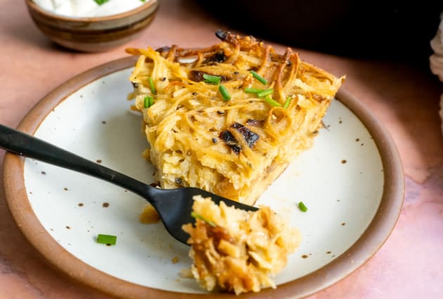 Passover Kugel with Potato and Caramelized Onion Recipe - Food Fanatic