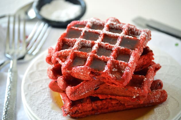 Red Velvet Waffles Recipe - Food Fanatic