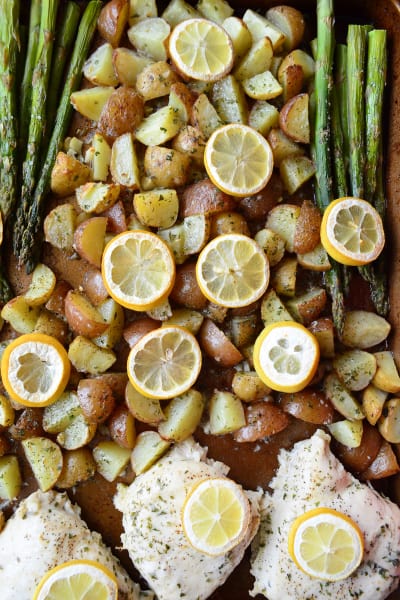 Lemon Chicken Asparagus Sheet Pan Dinner Recipe - Food Fanatic