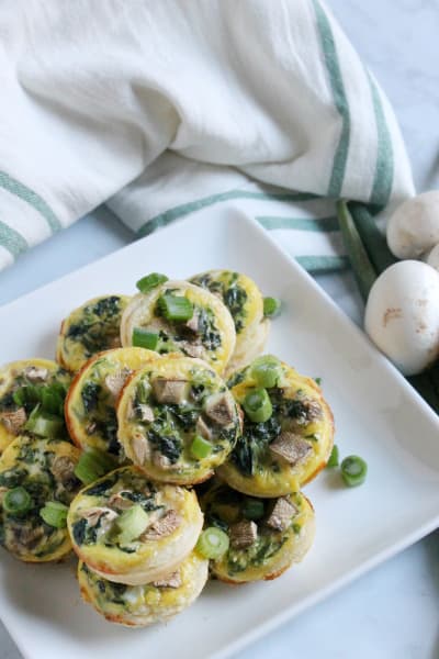 Spinach Mushroom Quiche Bites Recipe - Food Fanatic