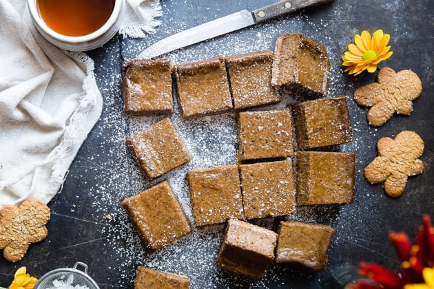 Gingerbread Coffee Vegan Cheesecake Bars Recipe - Food Fanatic