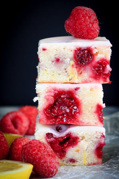 Raspberry Lemon Blondies Recipe - Food Fanatic