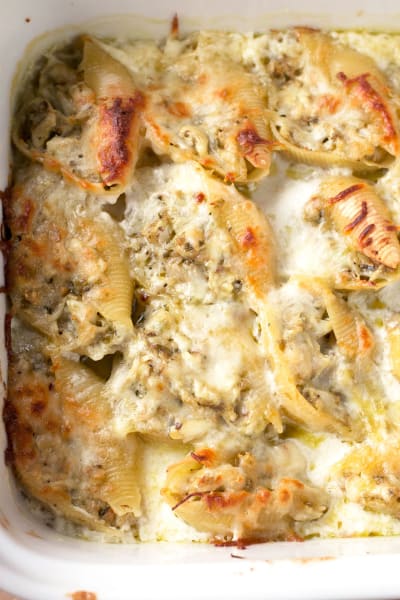 Chicken Avocado Pesto Stuffed Shells Recipe - Food Fanatic