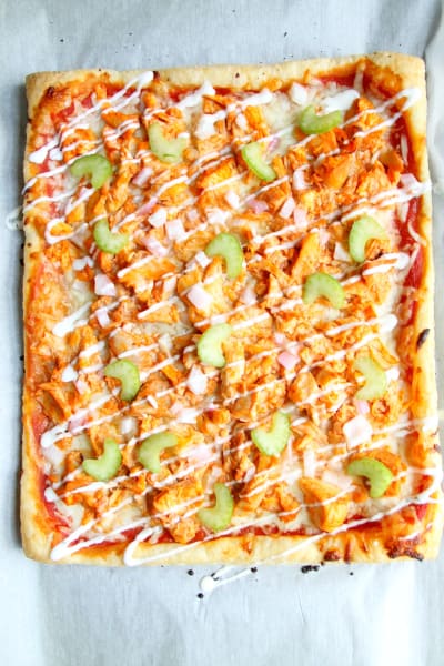 Buffalo Chicken Puff Pastry Pizza Recipe - Food Fanatic