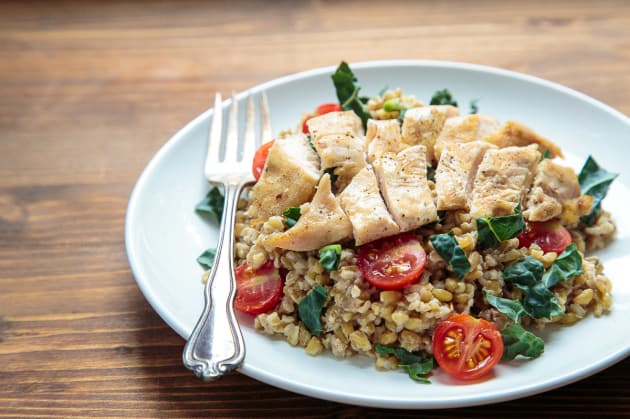 Freekeh Salad with Chicken Recipe - Food Fanatic